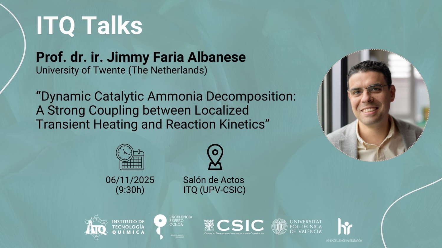 ITQ Talks: Dynamic Catalytic Ammonia Decomposition: A Strong Coupling ...